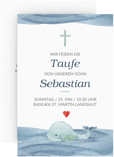 Einladungskarten zur Taufe gestalten – myprintcard