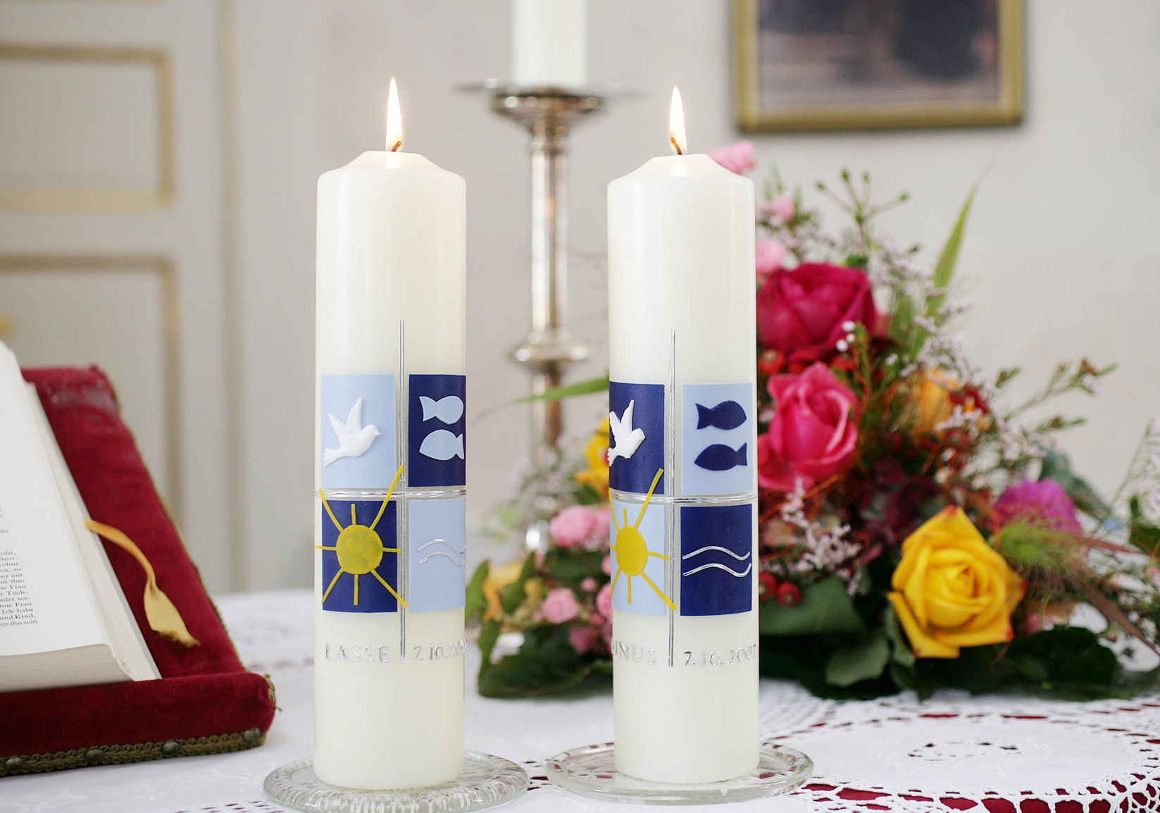 Symbole Auf Der Taufkerze