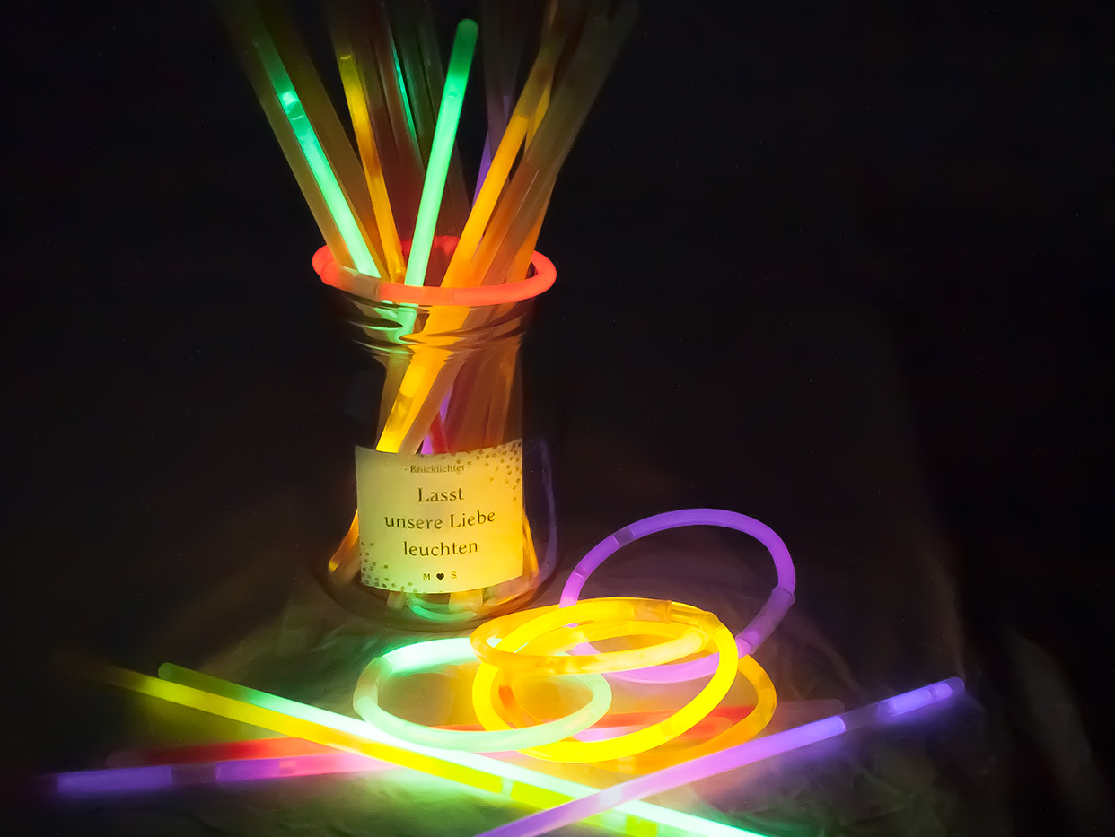 Knicklichter für die Hochzeitsdekoration – myprintcard